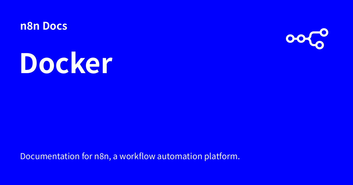 Docker | n8n Docs