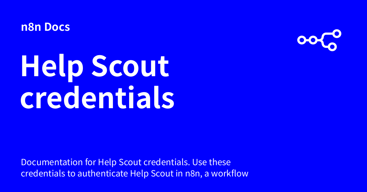 Help Scout credentials | n8n Docs